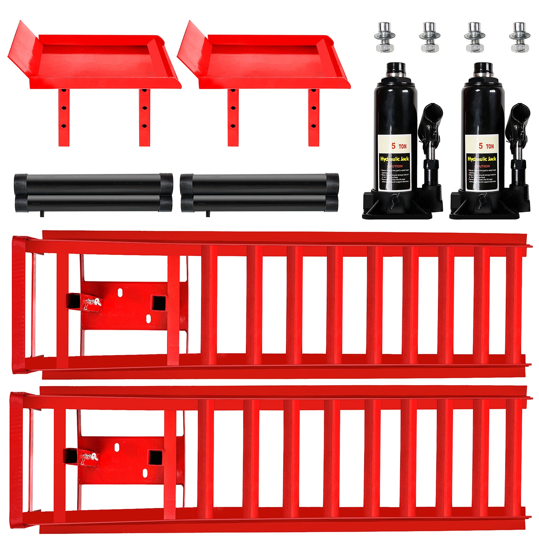 Lafati 2-Pack Hydraulic Car Ramps: Heavy-Duty Vehicle Ramps with 5T