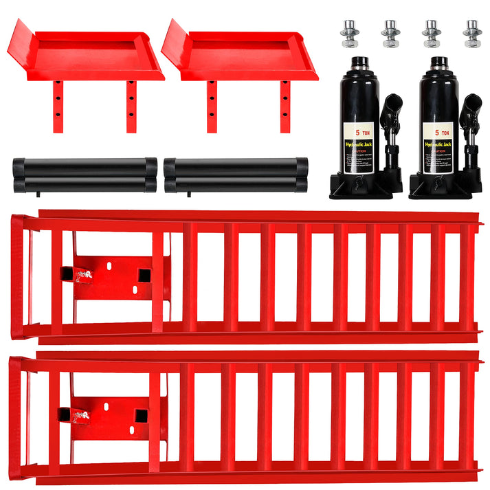 Lafati 2-Pack Hydraulic Car Ramps: Heavy-Duty Vehicle Ramps with 5T